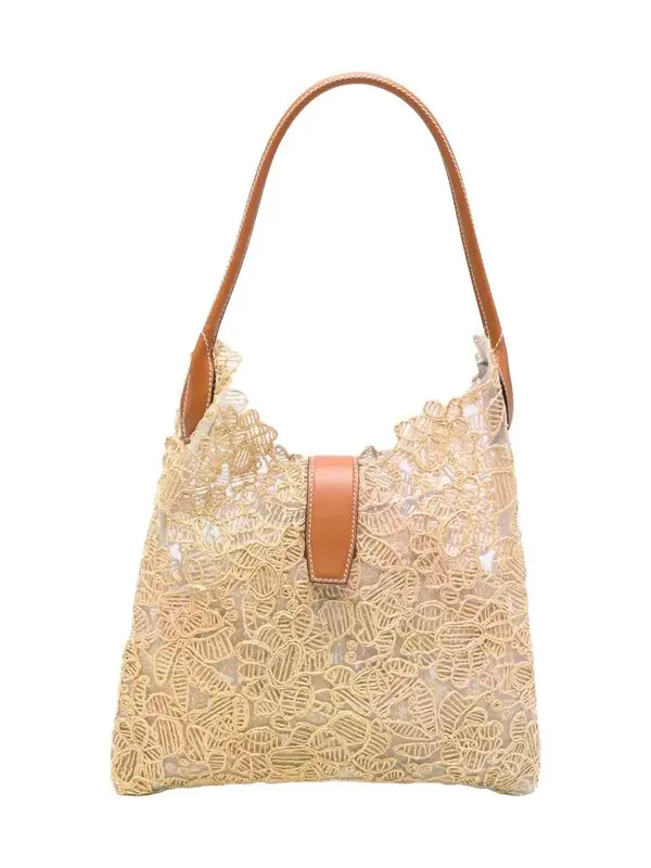 Ermanno Scervino Floral-embroidered Shoulder Bag - Neutrals