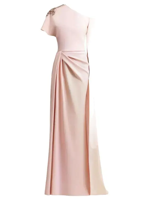 GEMY MAALOUF Asymmetrical-neckline Draped Dress - Pink