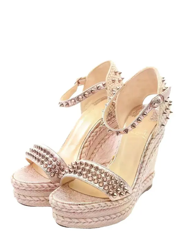 CHRISTIAN LOUBOUTIN Madmonica Studded Wedge Sandals - Neutrals