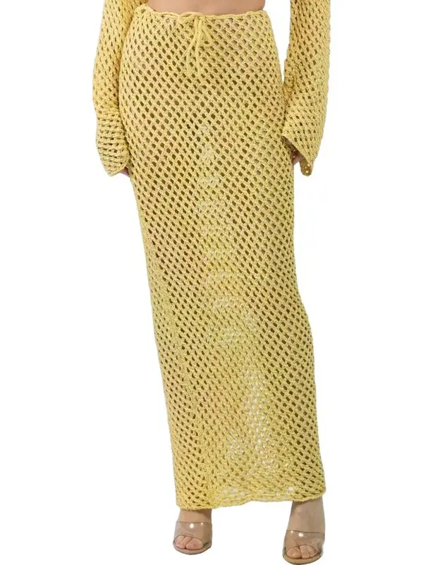 BANANHOT Magen Open-knit Skirt - Yellow