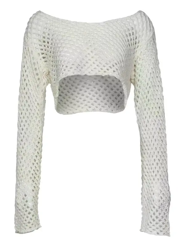 BANANHOT Knitted Long-sleeve Top - White