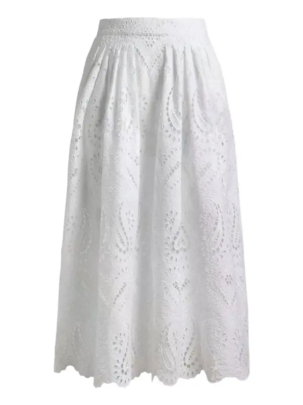 Etro Broderie-anglaise Midi Skirt - White