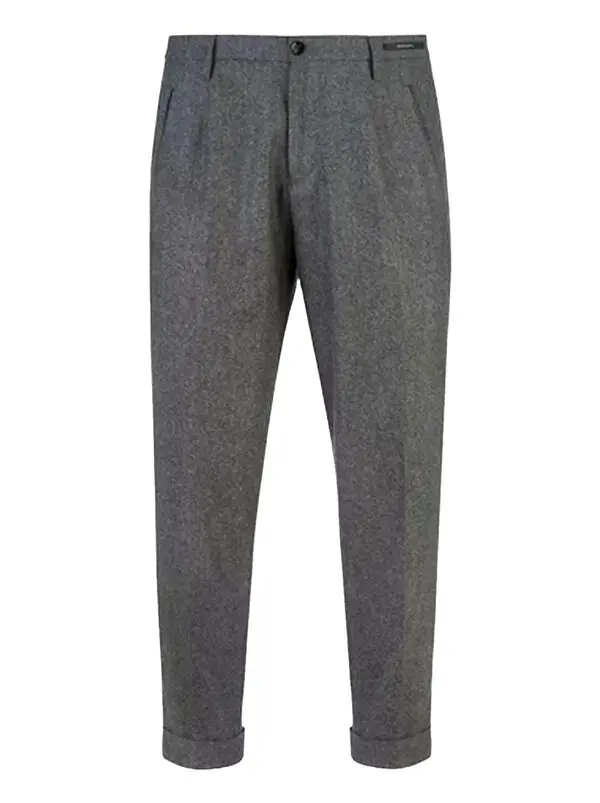 MICHAEL COAL Cuffed-hem Tailored Trousers - Grey