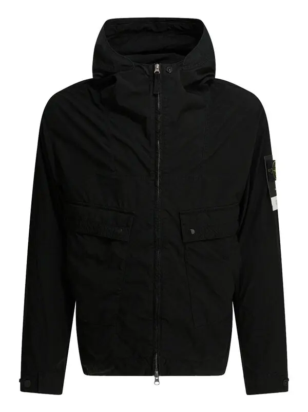 Stone Island Waterproof Hooded Jacket - Black