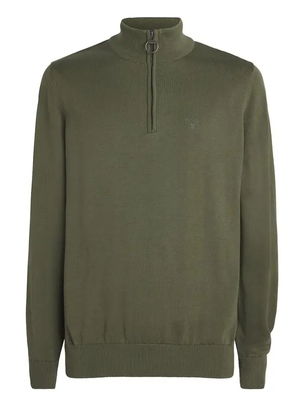 Barbour Cotton Half-zip Sweater - Green