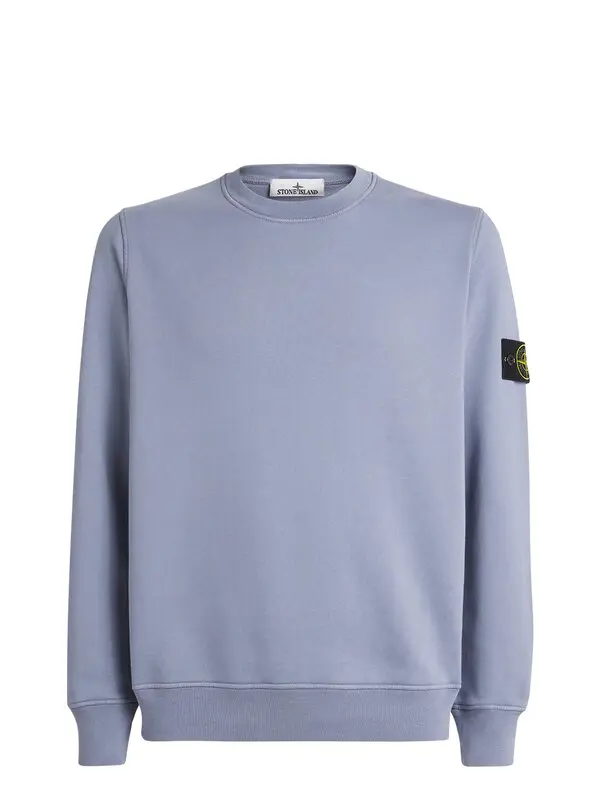 Stone Island Cotton Compass Logo Sweatshirt - Blue