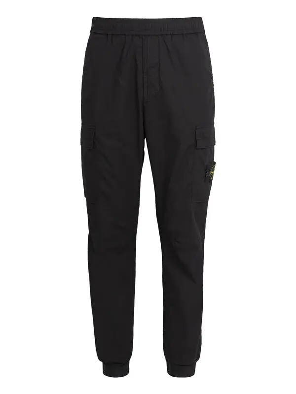Stone Island Stretch-cotton Cargo Trousers - Black