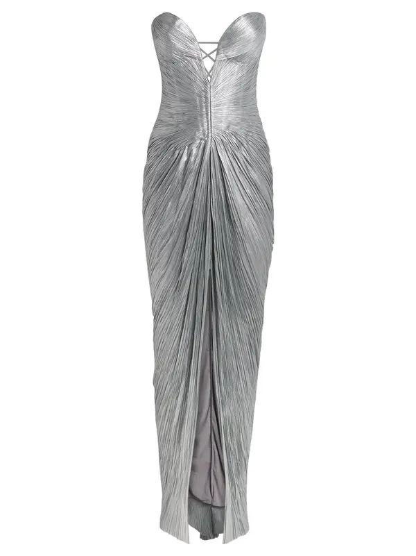 MARIA LUCIA HOHAN Silk Alessandra Maxi Dress - Silver