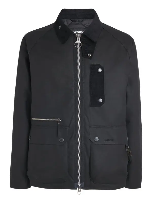 Barbour Waxed Cotton Tract Jacket - Black