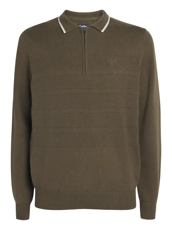 Barbour Cotton-wool Fenhill Polo Sweater - Green
