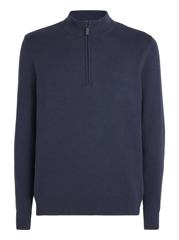 Barbour Cotton Avoch Half-zip Sweater - Navy