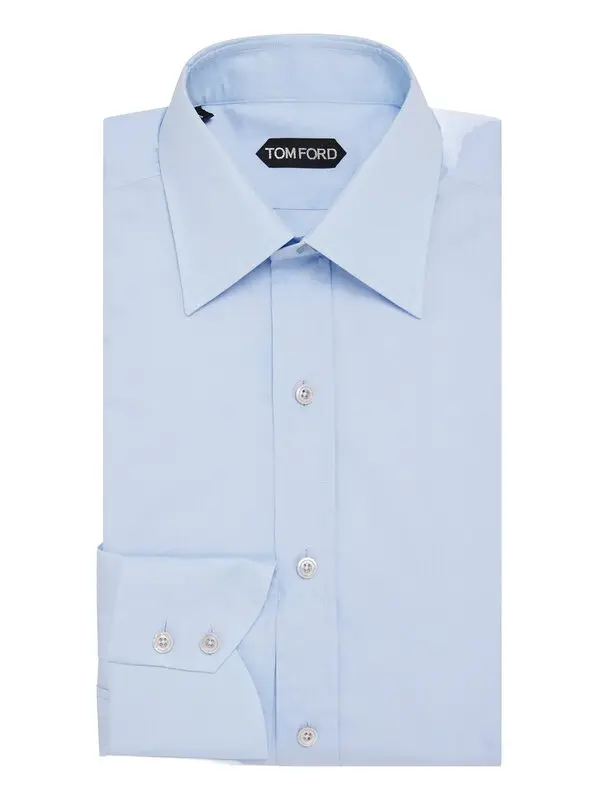 TOM FORD Cotton Slim Shirt - Blue