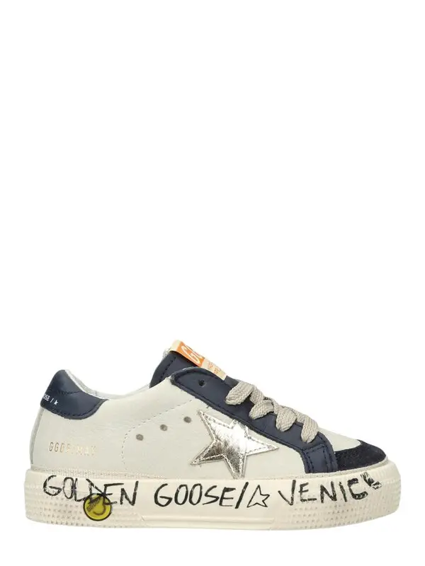 Golden Goose May Leather Sneakers - Blue