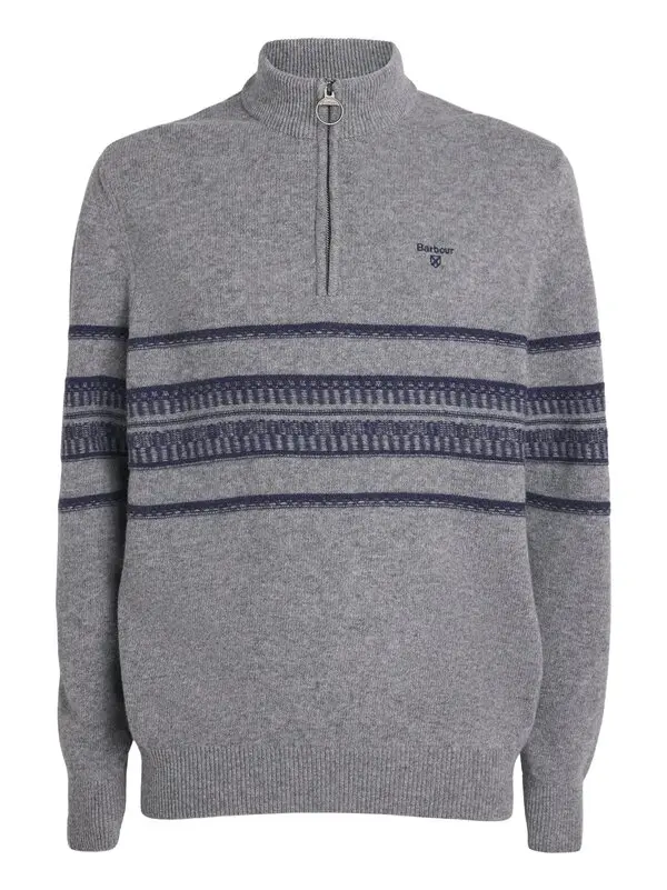 Barbour Lambswool Kepwick Half-zip Sweater - Grey