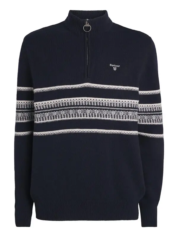 Barbour Wool Quarter-zip Sweater - Navy