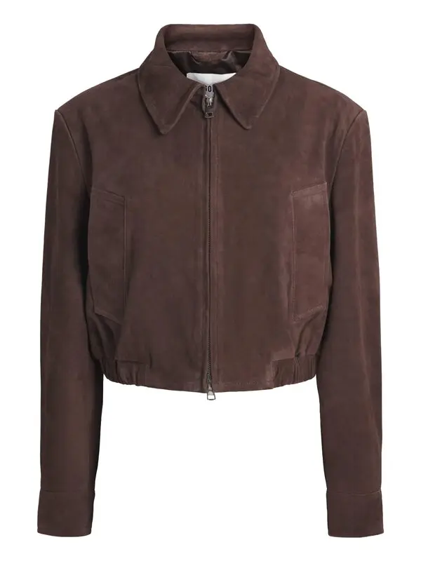 AGOLDE Suede Nahla Cropped Jacket - Brown