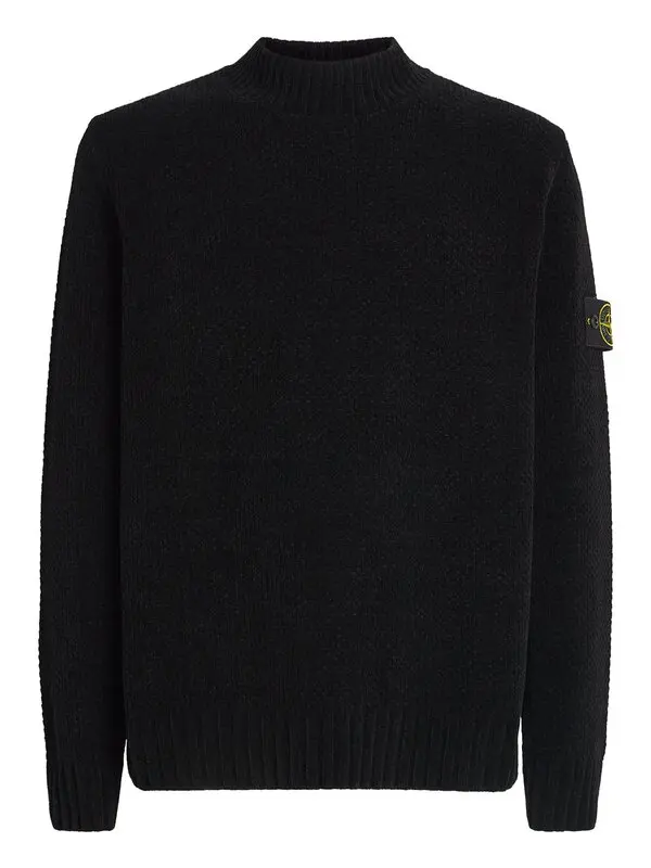 Stone Island Cotton Compass Sweater - Black