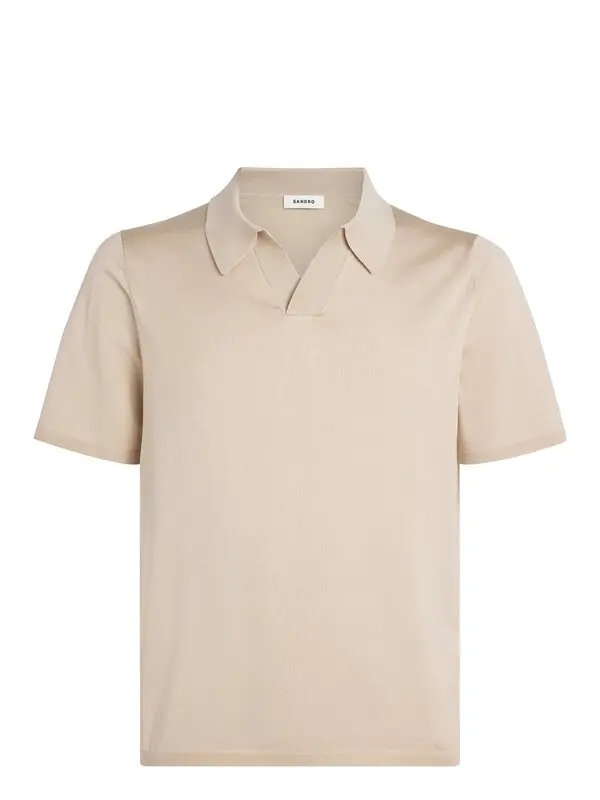 Sandro Knitted Polo Shirt - Beige