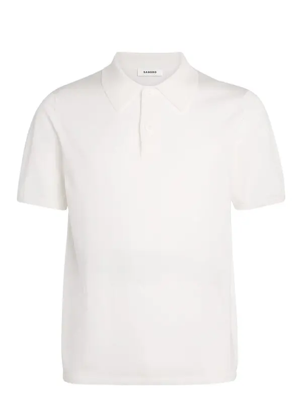 Sandro Knitted Polo Shirt - Beige