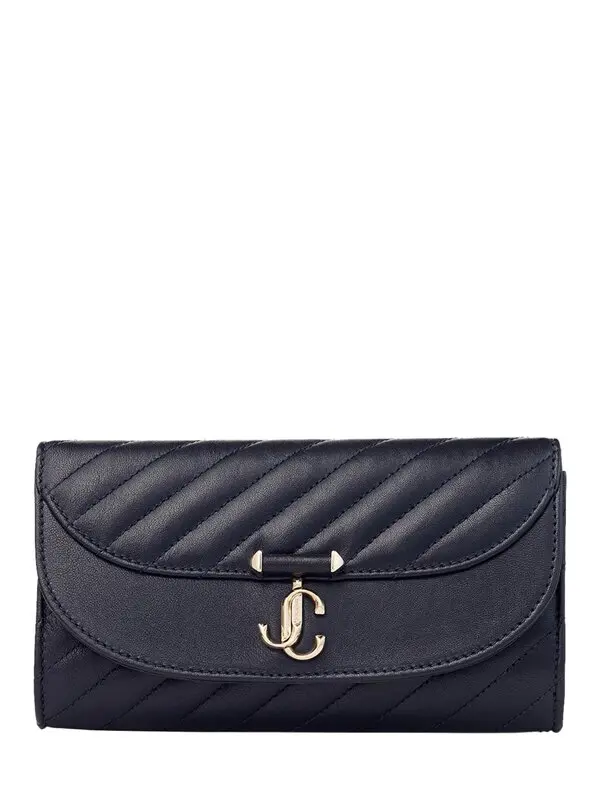 JIMMY CHOO Leather Curve Chain Wallet - Blue