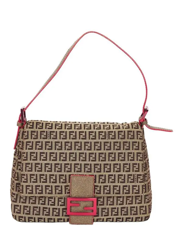 Fendi Zucchino Mama Baguette Shoulder Bag - Beige