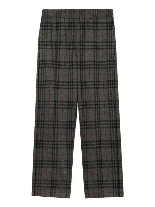 Burberry Check Track Pants - Ash Grey/black