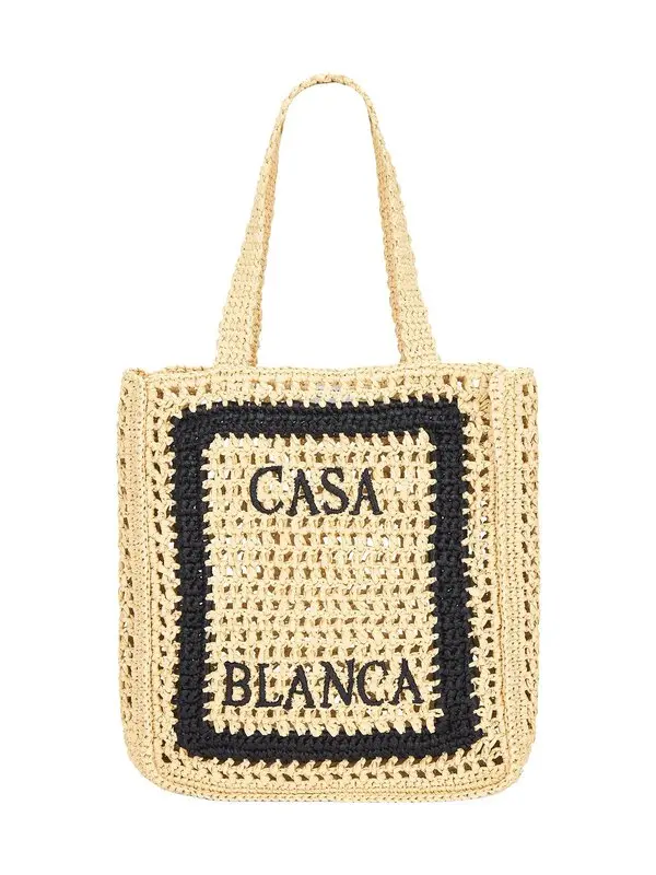 Casablanca Raffia Tote Bag - Natural