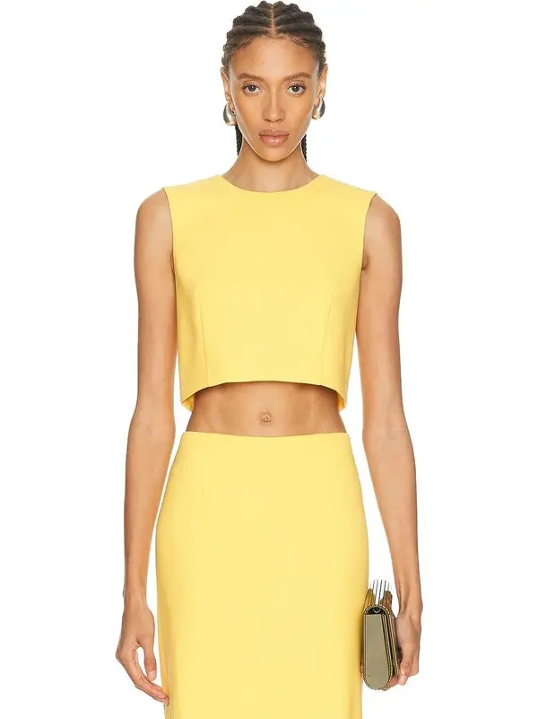 Carolina Herrera Crewneck Cropped Top - Daffodil