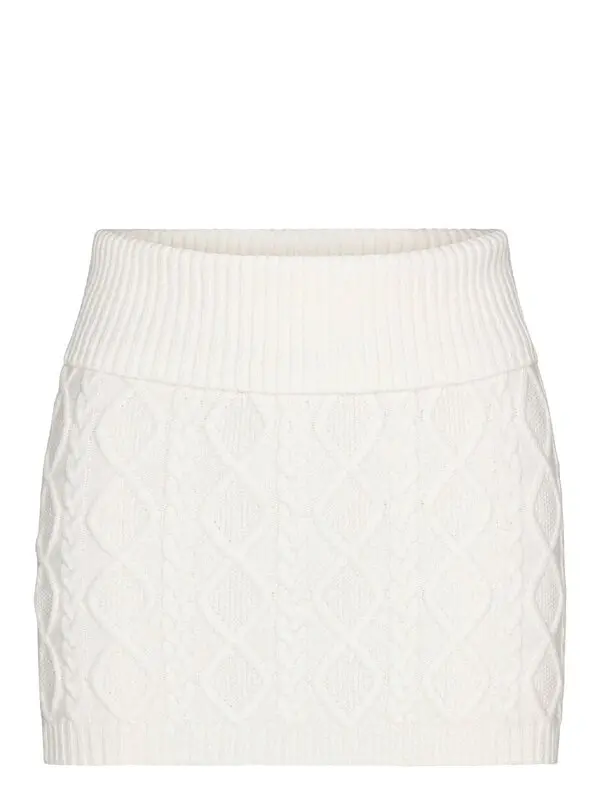 SKIMS Cable Knit Mini Skirt - Ivory