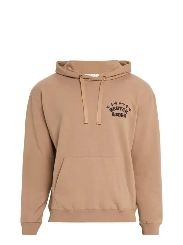 Scotch & Soda Cross-stitch Logo Cotton Hoodie - Eggnog