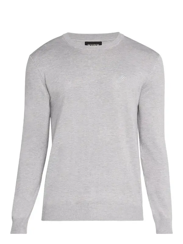 Scotch & Soda Classic-fit Crewneck Sweater - Grey Melan