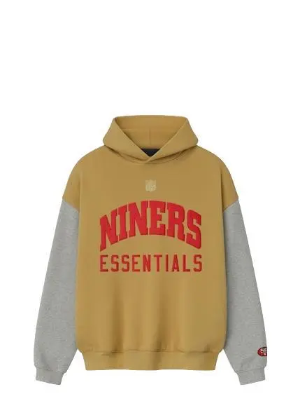 Fear Of God Essentials Forty Niners Sport Hoodie - Prairie Sand/concrete Heather