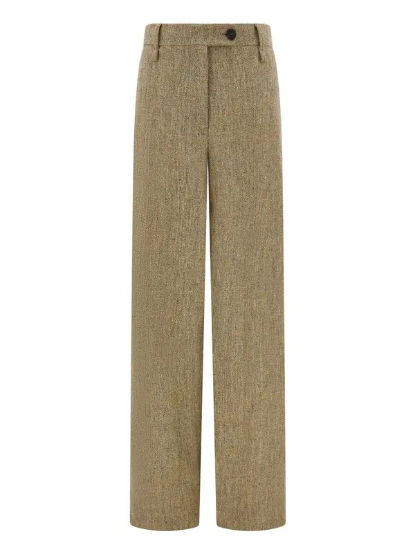 FERRAGAMO Linen Tailored Trouser - Multicolor