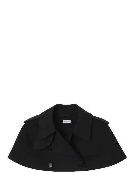 Burberry Gabardine Trench Capelet - Black
