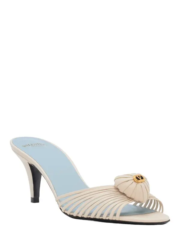 Valentino Garavani Royal Leather Slide Sandal - Butter White