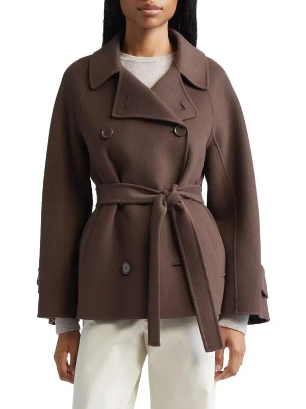 Max Mara Louise Short Wool Double Face Coat - Chocolate