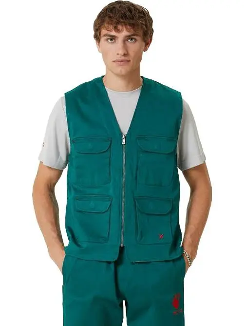 PCFG Cotton Woven Track Vest - Green