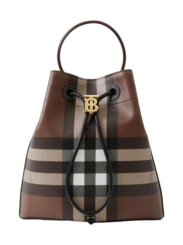 Burberry Small Tb Bucket Bag - Dark Birch Brown