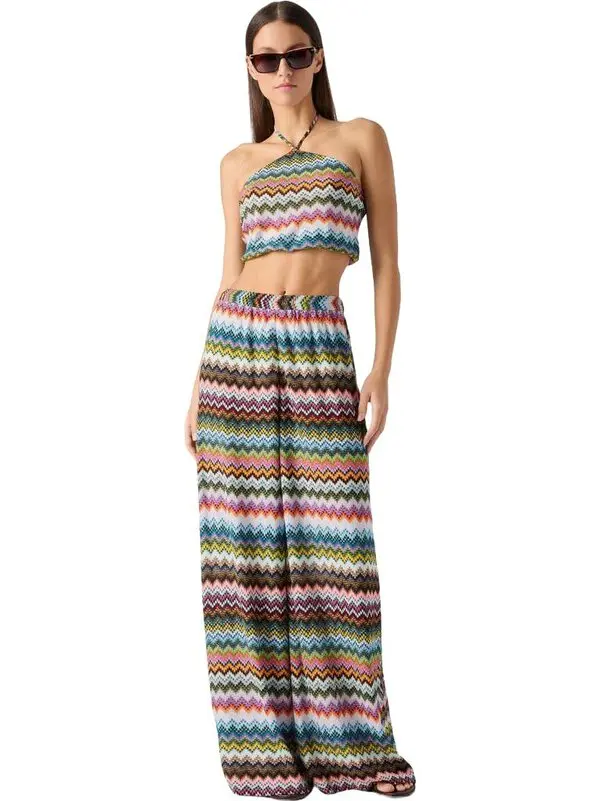 Missoni Lame Viscose Halter Top - Black & Multicoloured