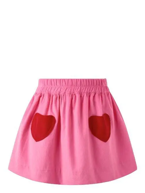 RACHEL RILEY Heart Pocket Babycord Skirt - Pink