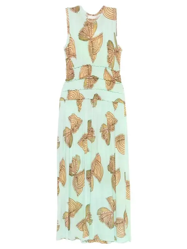 Ulla Johnson Kamaria Butterfly-print Maxi Dress - Green
