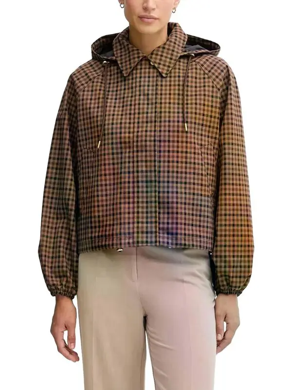 Barbour Checked Hooded Jacket - Brown