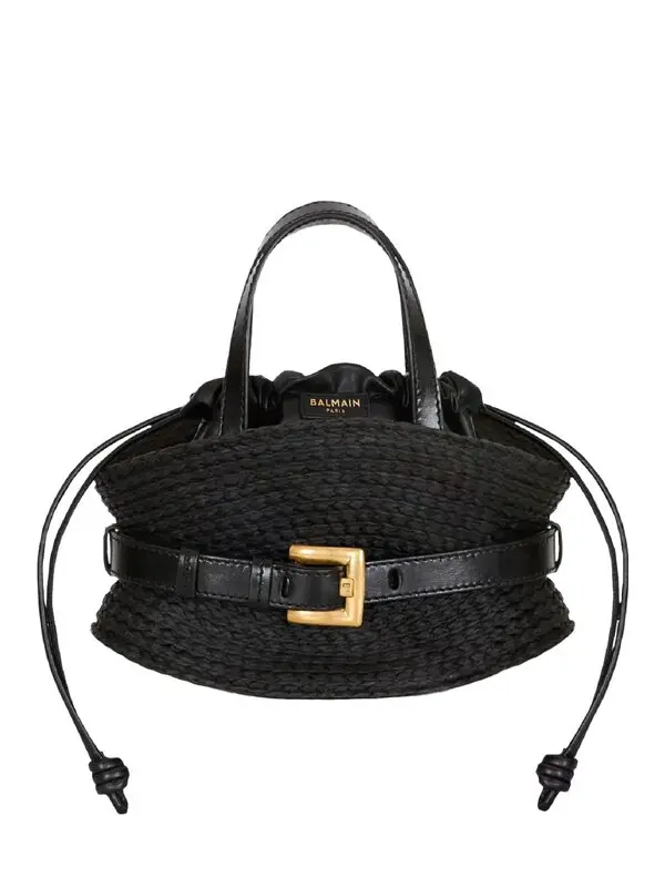 Balmain Mini Belt Tote Bag - Black