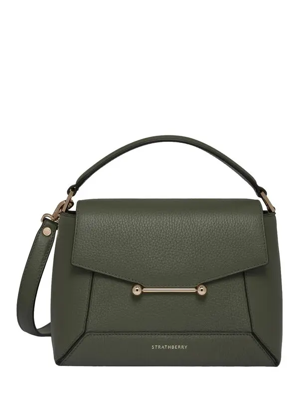 Strathberry Mosaic Leather Top Handle Bag - Pine Green