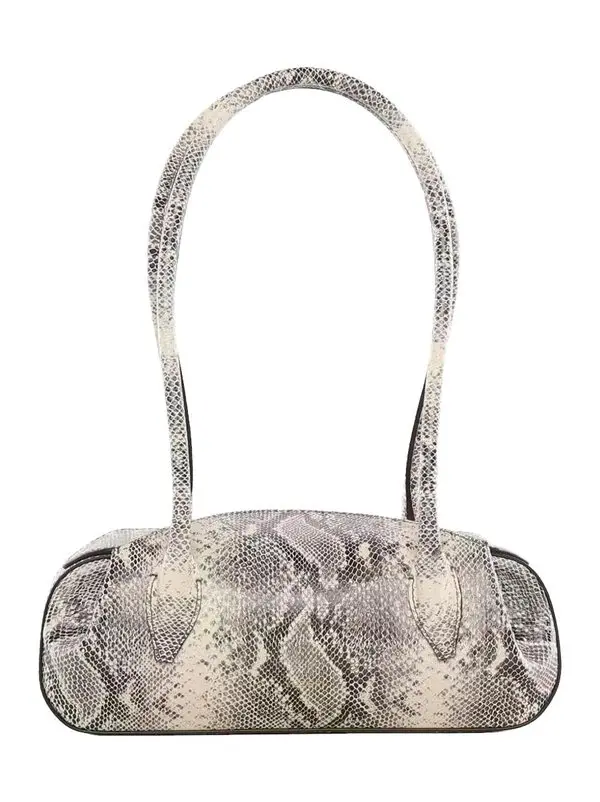 Yuzefi Mini Oyster Embossed Snakeskin Shoulder Bag - Grey