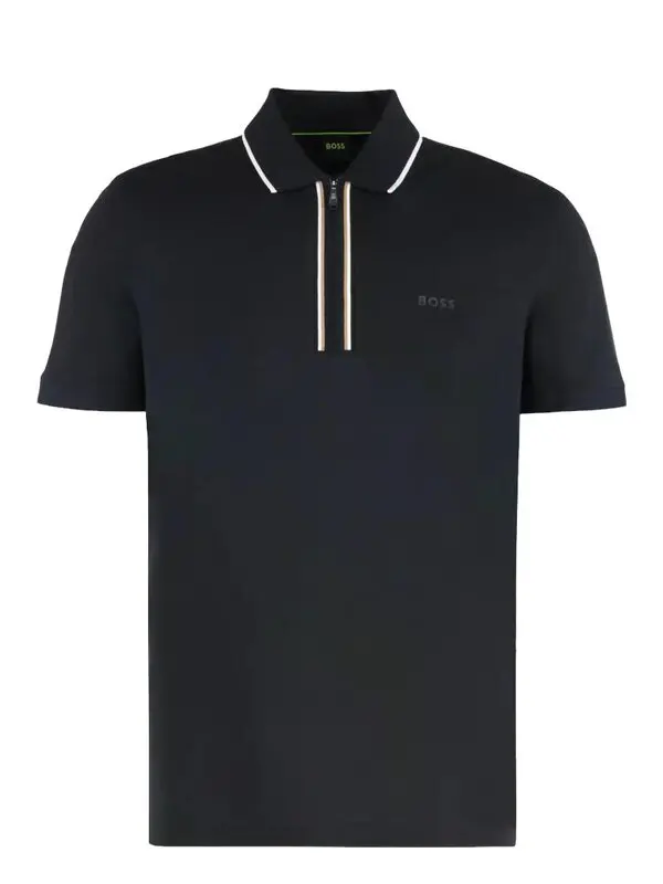 BOSS Half-zip Polo Shirt - Black