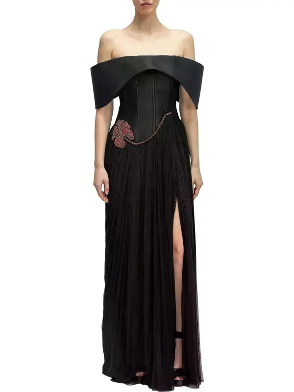 ARAFTU Off-the-shoulder Corset Gown - Black