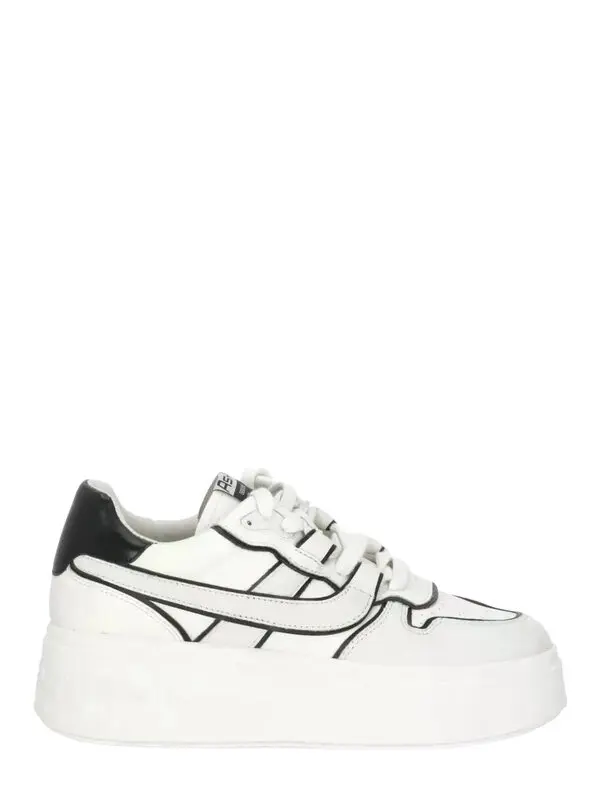 Ash Round-toe Leather Sneakers - White