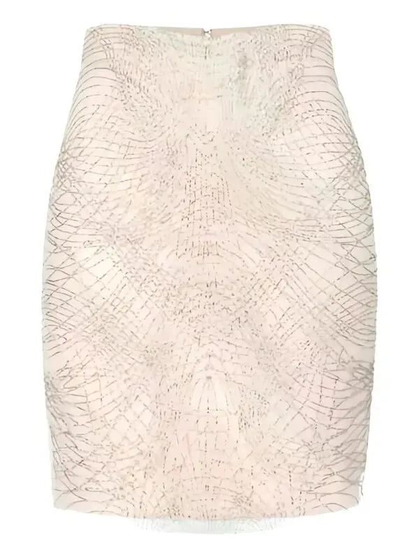 Elisabetta Franchi Crystal-embellished Mini Skirt - Neutrals