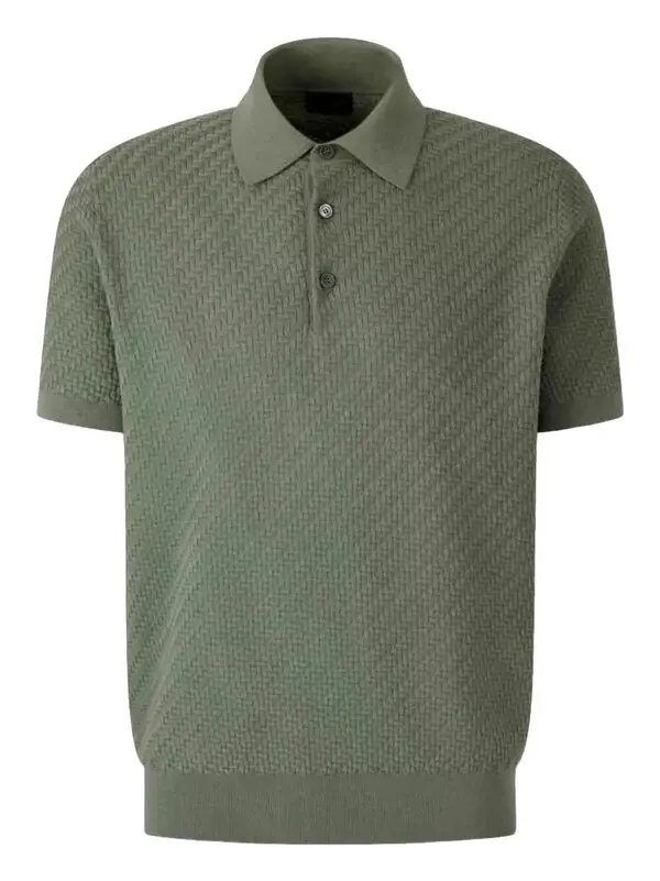 Brioni Textured Short-sleeve Polo Shirt - Green
